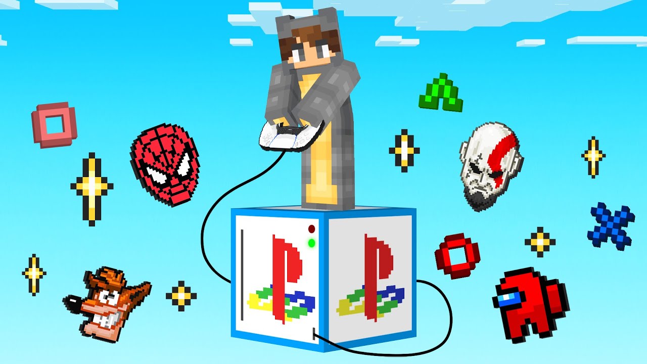 Minecraft But There's ONE VIDEO GAME Block! - Minecraft videos