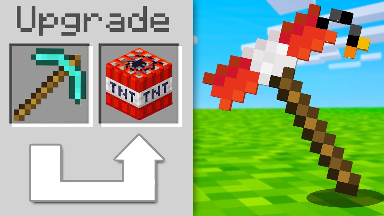 Minecraft But You Can Upgrade With Any Item... - Minecraft videos