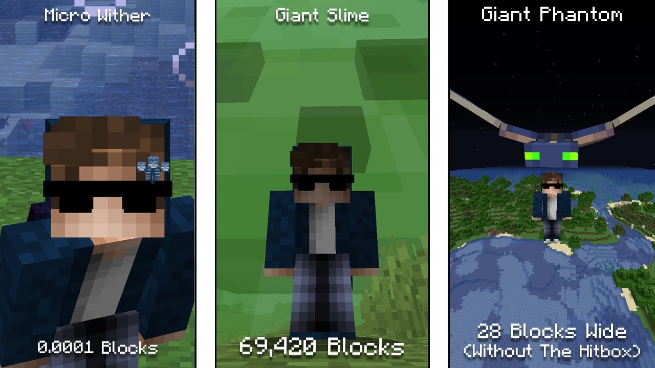 Minecraft Mobs And Their Size - Minecraft videos