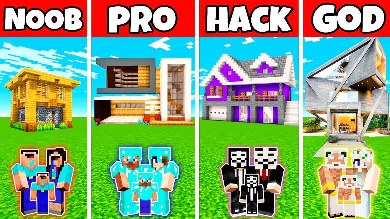 Minecraft: PERFECT PRIME HOUSE BUILD CHALLENGE - NOOB vs PRO vs HACKER ...