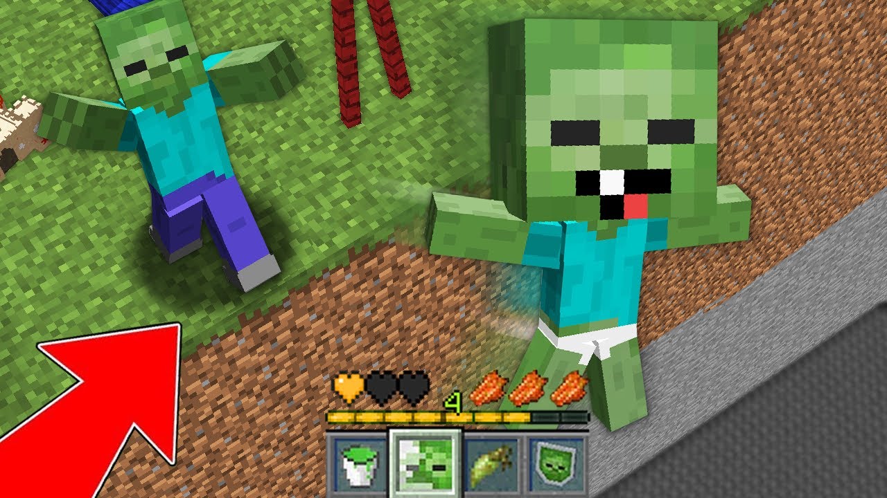 Minecraft ZOMBIE HAVE A BABY FOR 24 HOURS MONSTER SCHOOL ANIMATION ...
