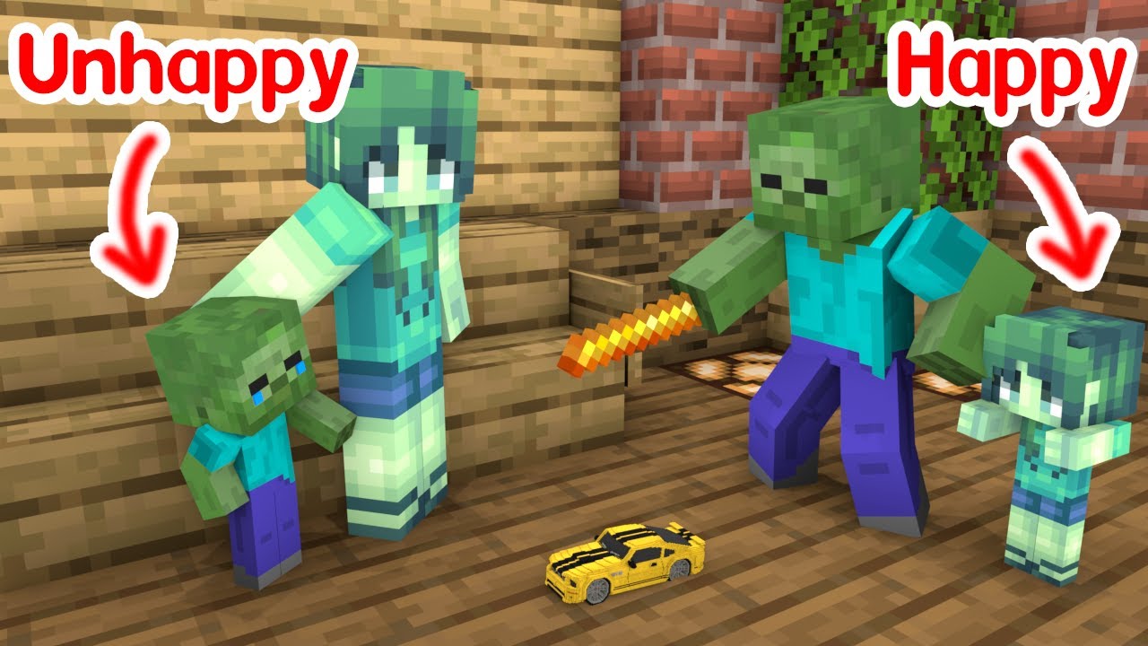 Monster School : Unhappy and Happy - Baby Zombie - Minecraft Animation ...