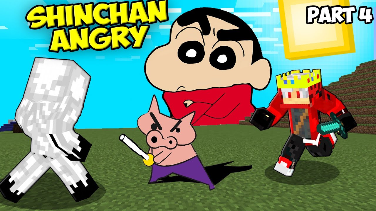 Shinchan is Angry from Entity 303 in Minecraft Part 4 - Minecraft videos