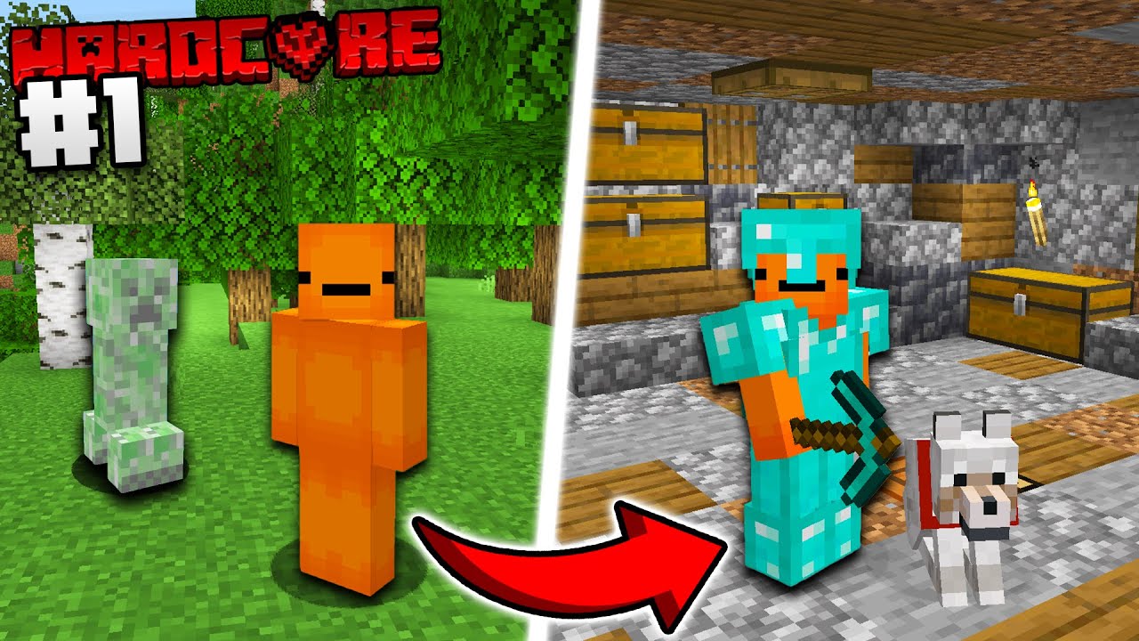 The BEST Start in Minecraft Hardcore | Episode 1 - Minecraft videos