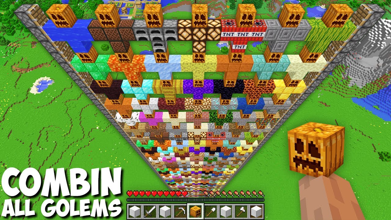 What if YOU COMBINE ALL SECRET GOLEMS in Minecraft ? NEW WAY GET SUPER ...