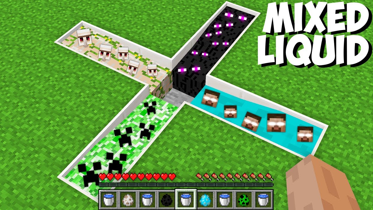 What if you MIXED ALL MOBS LIQUID in Minecraft ? NEW MULTI LIQUID ...