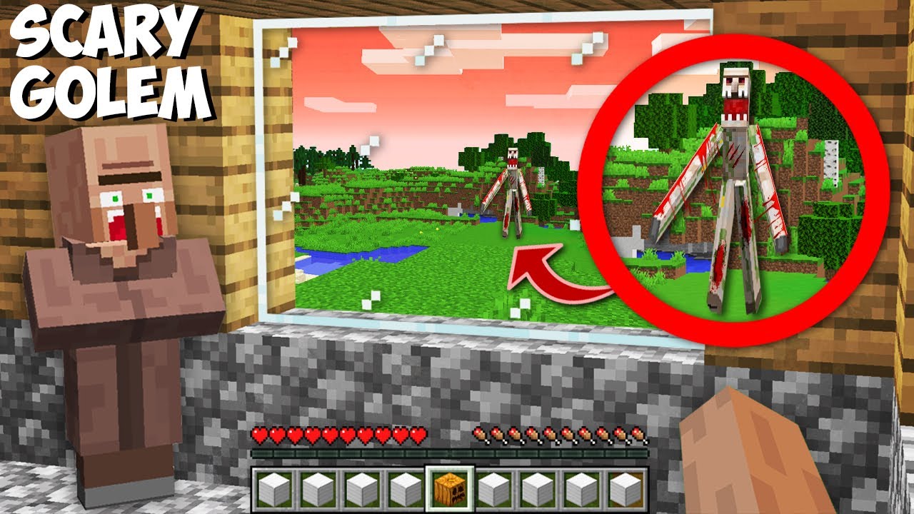 Why is THIS VILLAGER SCARED OF SUPER SCARY DEAD GOLEM in Minecraft ...
