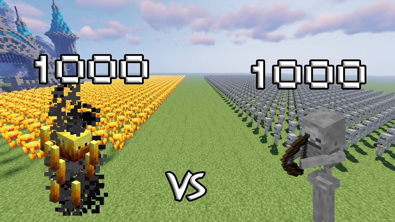 1000 Blaze Vs 1000 Skeleton | Minecraft - Minecraft videos