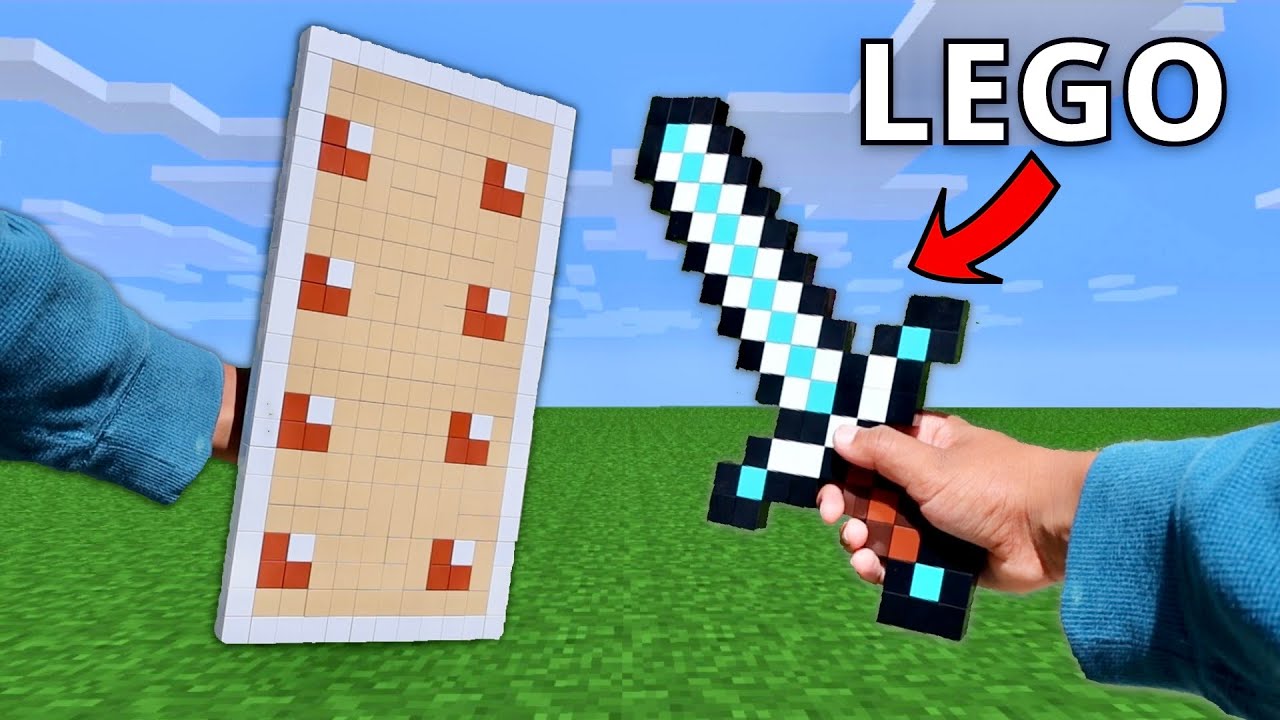 Building Minecraft Weapons out of LEGO! - Minecraft videos