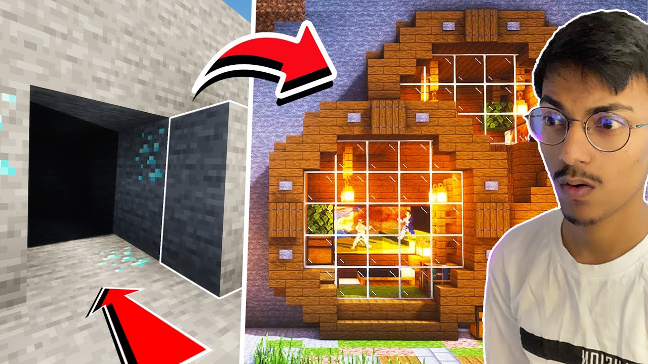 Creating A HIDDEN WATERFALL SECRET BASE In Minecraft Hardcore #13 ...