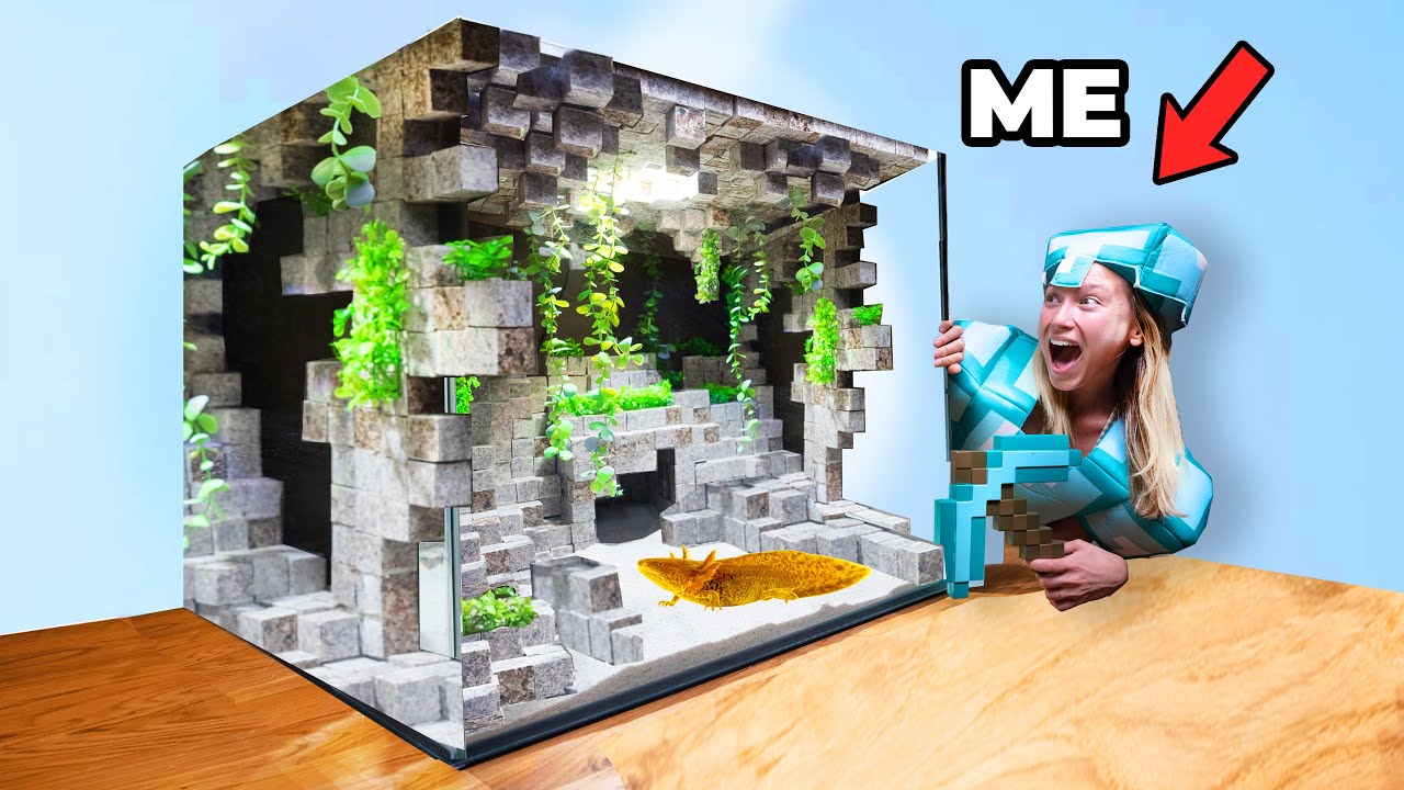 I Built Minecraft IRL for my Axolotl - Minecraft videos
