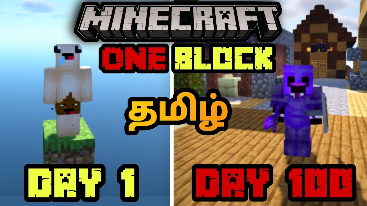 I Survived 100 Days In Minecraft ONE BLOCK in tamil | 100 Days in ...