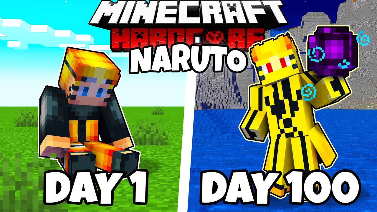I Survived 100 Days as NARUTO in HARDCORE Minecraft! - Minecraft videos