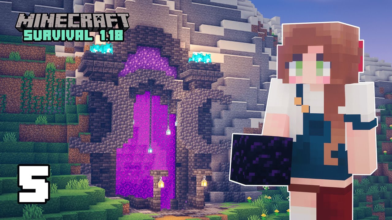 Minecraft 1.18 Let's Play | Building a Nether Portal - Ep. 5 ...