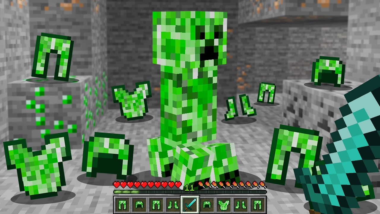 Minecraft BUT Creepers Drop Their Armor... - Minecraft videos