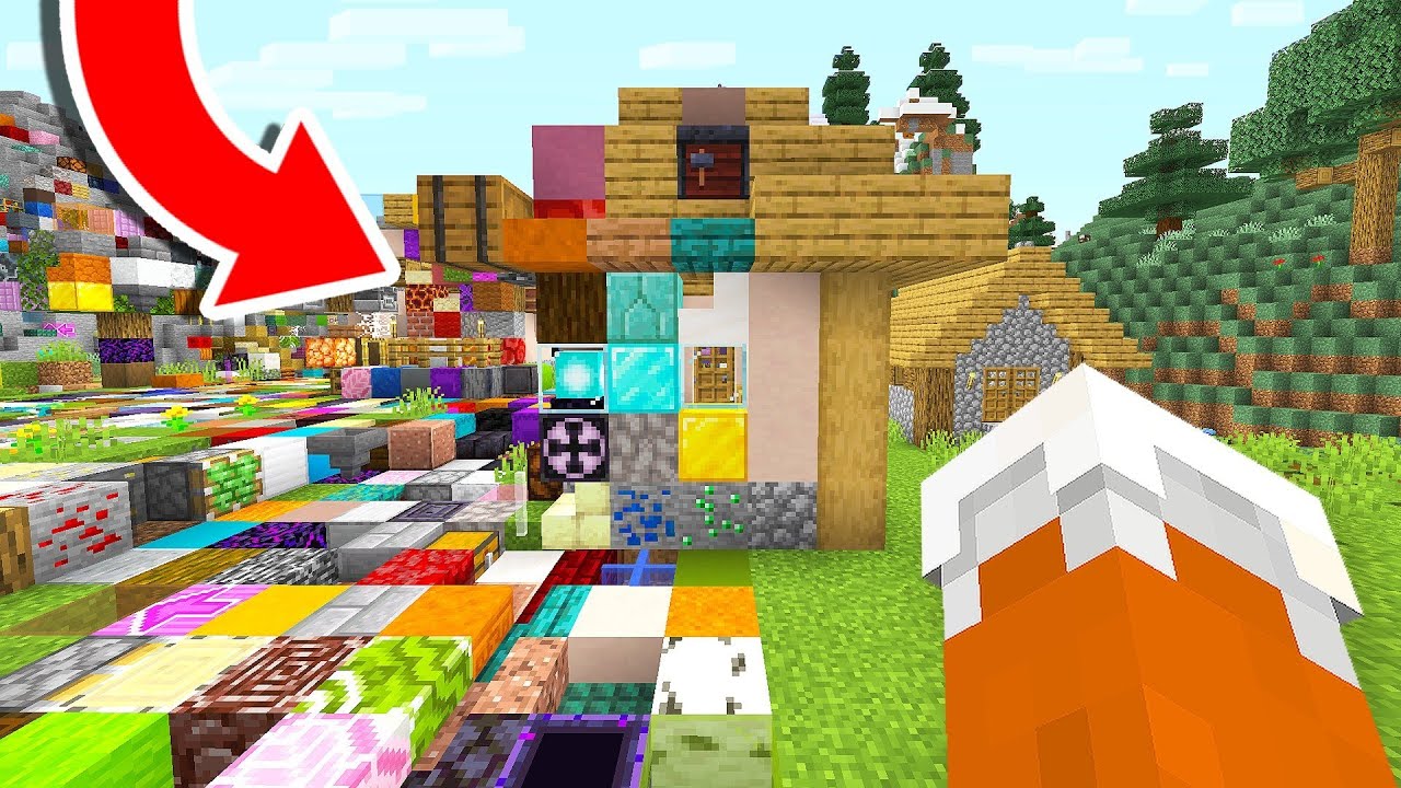 Minecraft, But Every Block You Place Is Random #shorts - Minecraft videos