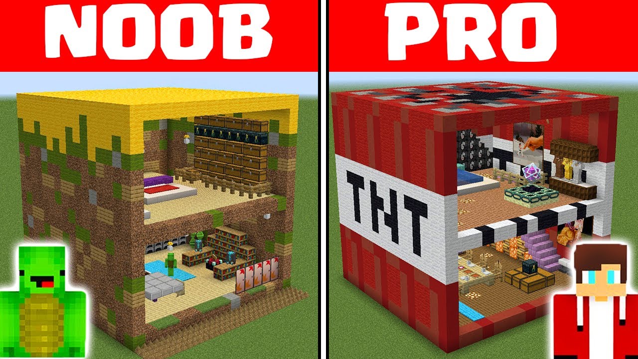 Minecraft NOOB vs PRO: BLOCK HOUSE SECURITY BASE by Mikey Maizen and JJ (Maizen Parody ...