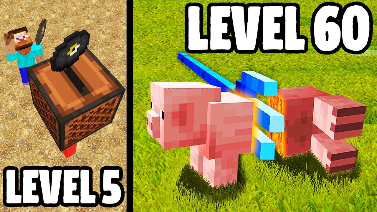 Minecraft REALISTIC Trick Shots! (Level 1 To Level 100) - Minecraft videos