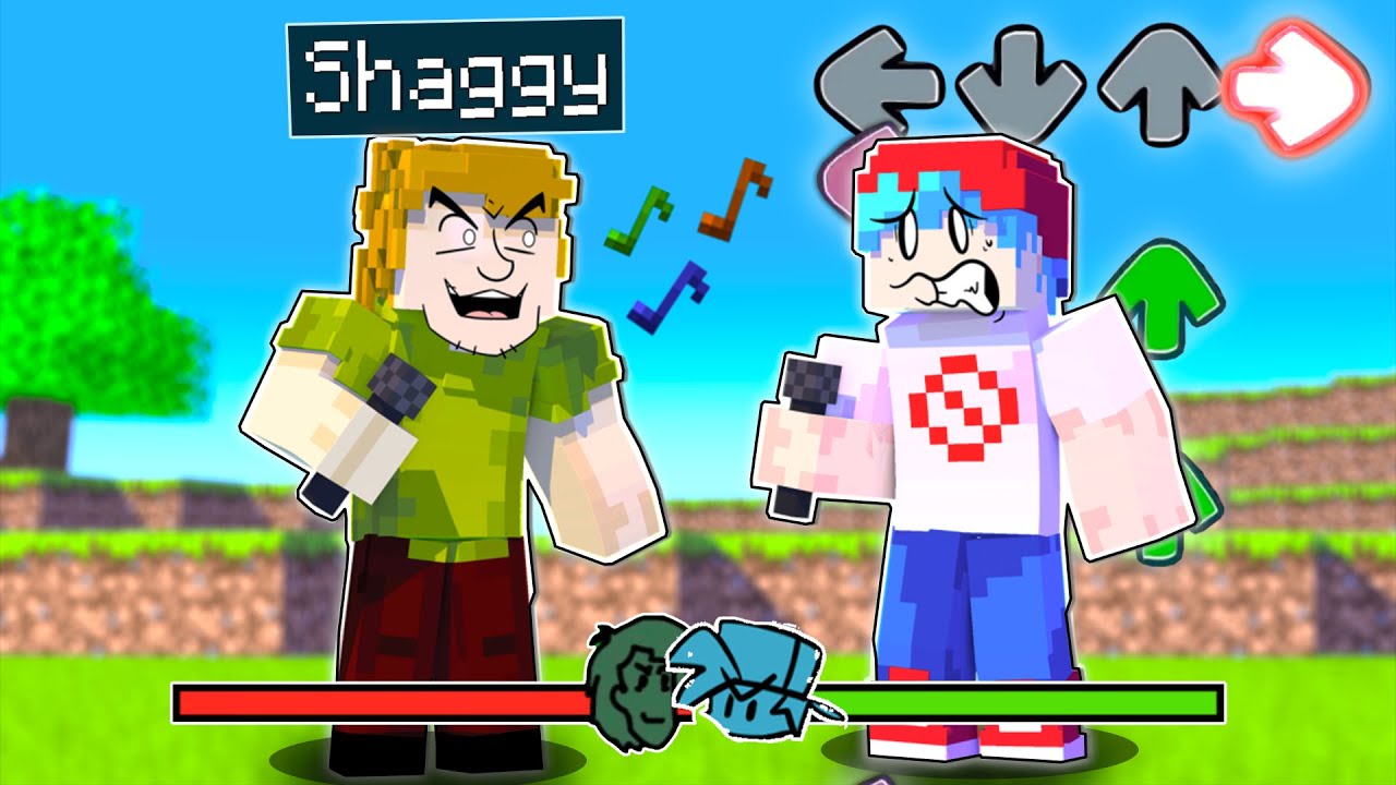 Shaggy vs Boyfriend in Friday Night Funkin Minecraft (FNF Mod) - Minecraft videos