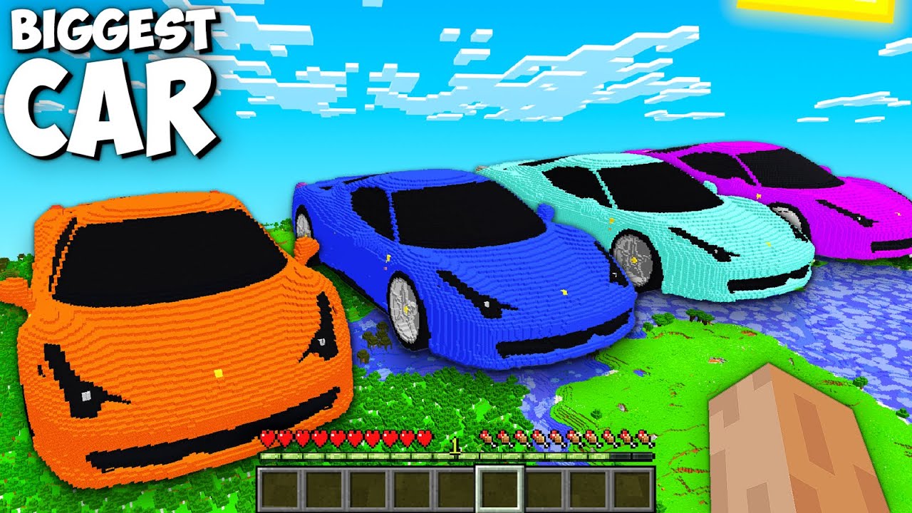What if YOU BUILD BIGGEST SUPER CAR OF LAVA WATER in Minecraft ! NEW ...