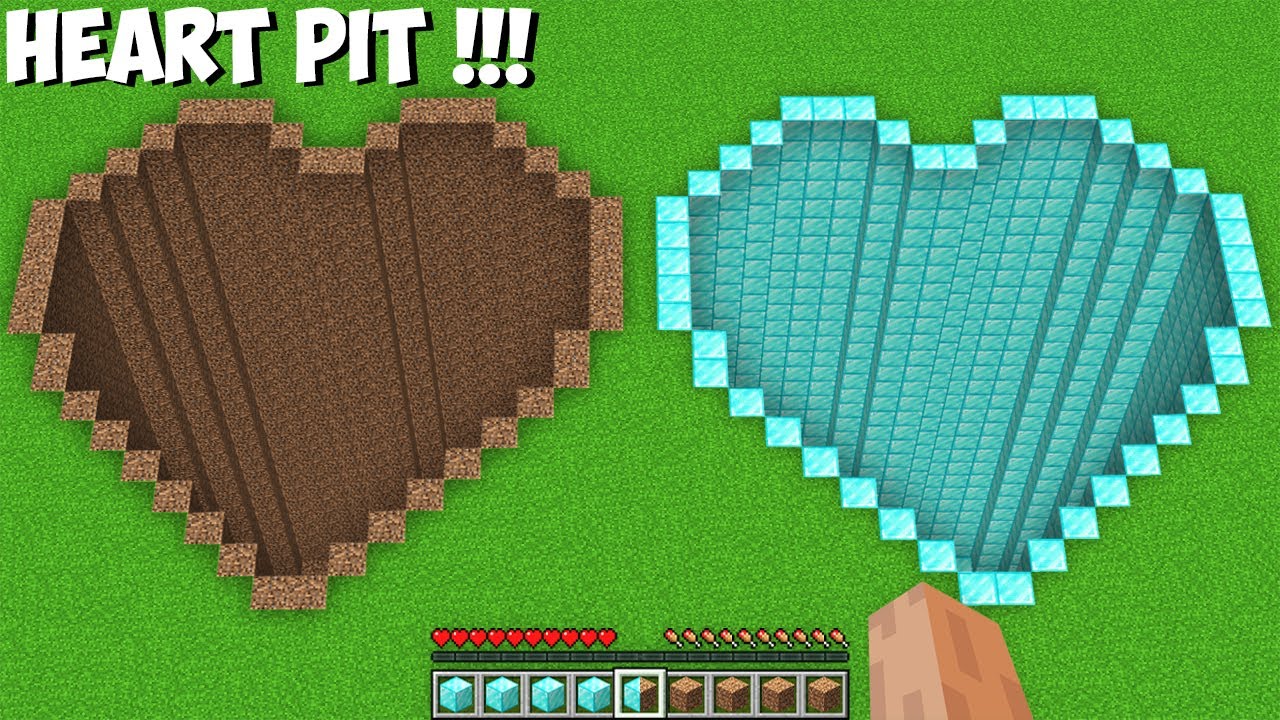 Which SECRET HEART PIT TO CHOOSE DIAMOND VS DIRT HEART PIT in Minecraft ...