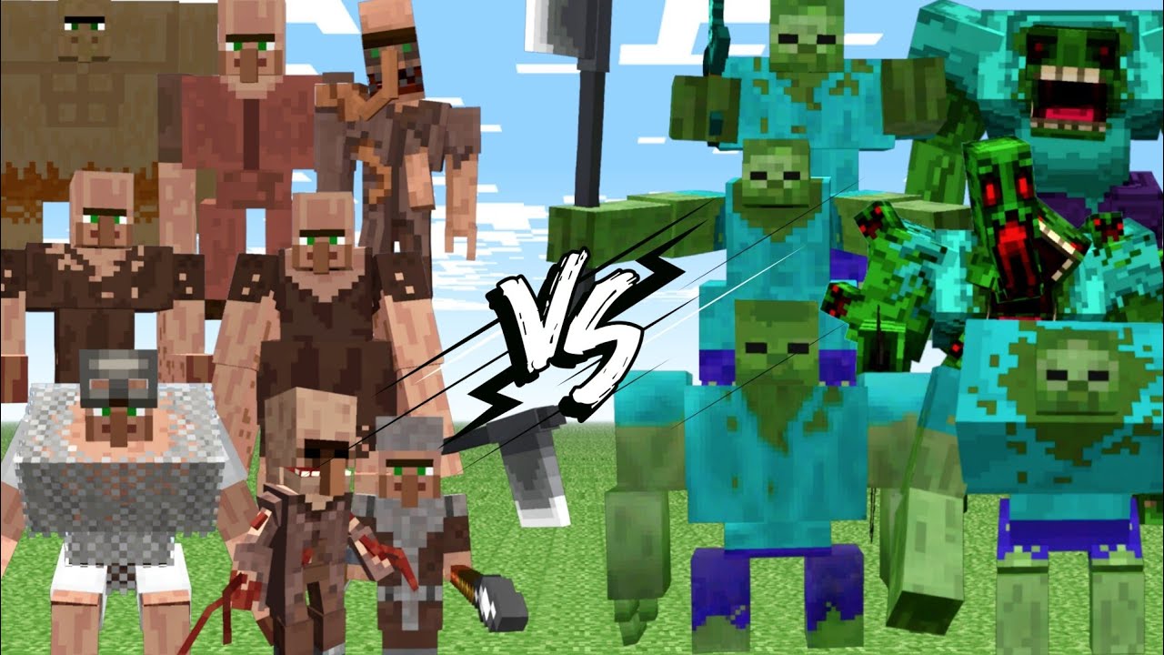 All Villager Vs All Zombie in Minecraft - Minecraft videos