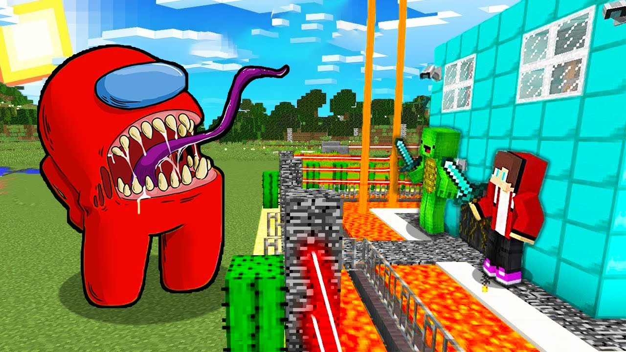 Among Us vs Security House - Minecraft gameplay by Mikey and JJ (Maizen ...