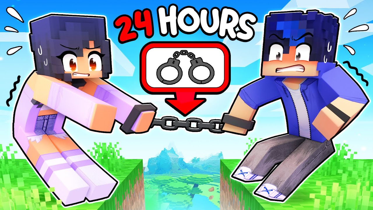 HANDCUFFED For 24 HOURS In Minecraft! - Minecraft videos