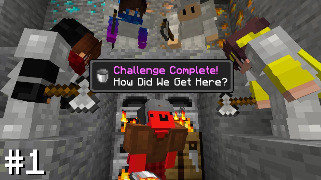 Minecraft All Advancements VS 4 Hunters - Minecraft videos