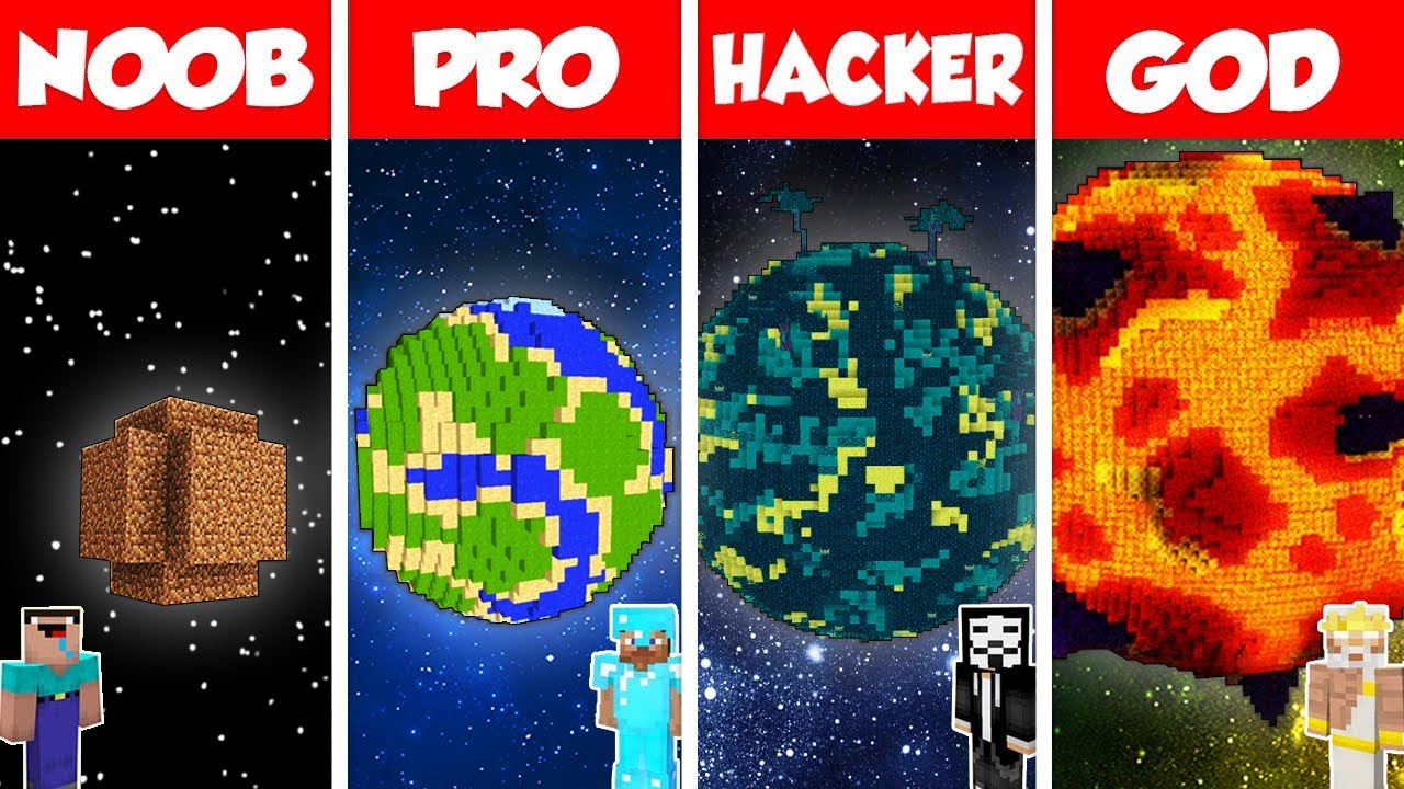 Minecraft Battle: NOOB vs PRO vs HACKER vs GOD: INSIDE PLANET HOUSE BASE BUILD CHALLENGE ...