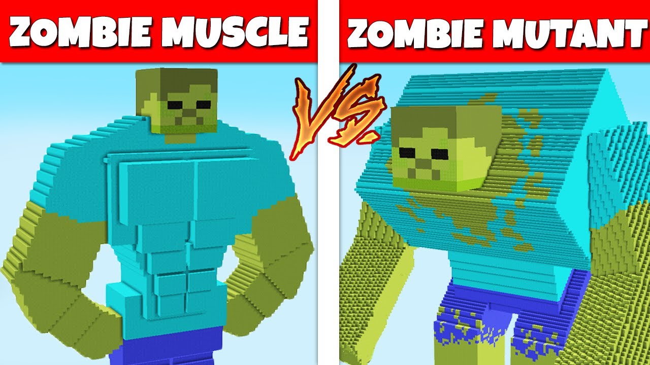 Minecraft GIANT MUSCLE ZOMBIE VS GIANT ZOMBIE MUTANT How to Play BATTLE ...