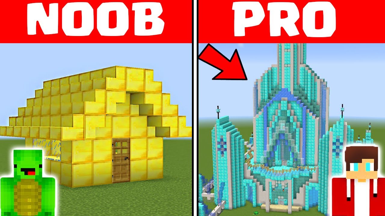 Minecraft NOOB vs PRO: GOLD vs DIAMOND HOUSE by Mikey Maizen and JJ (Maizen Parody) - Minecraft ...