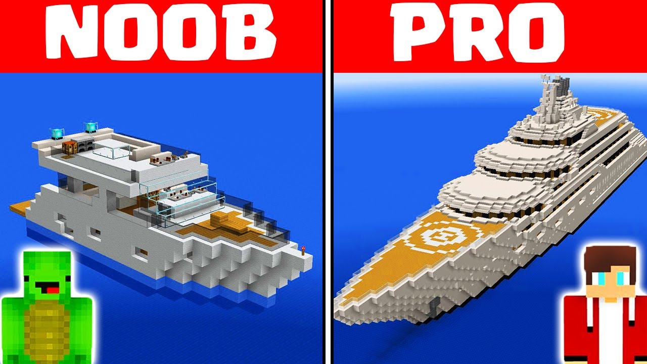 Minecraft NOOB vs PRO: MODERN YACHT HOUSE by Mikey Maizen and JJ (Maizen Parody) - Minecraft videos