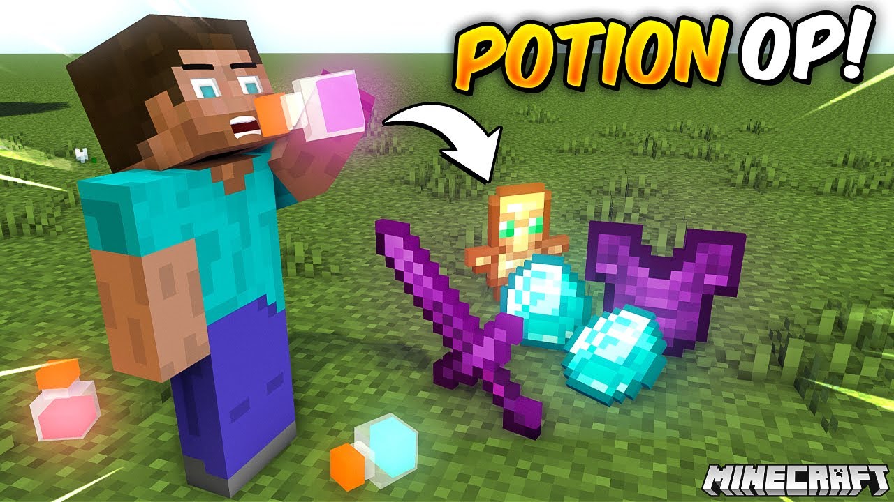 Minecraft but There are CUSTOM OP POTIONS... - Minecraft videos