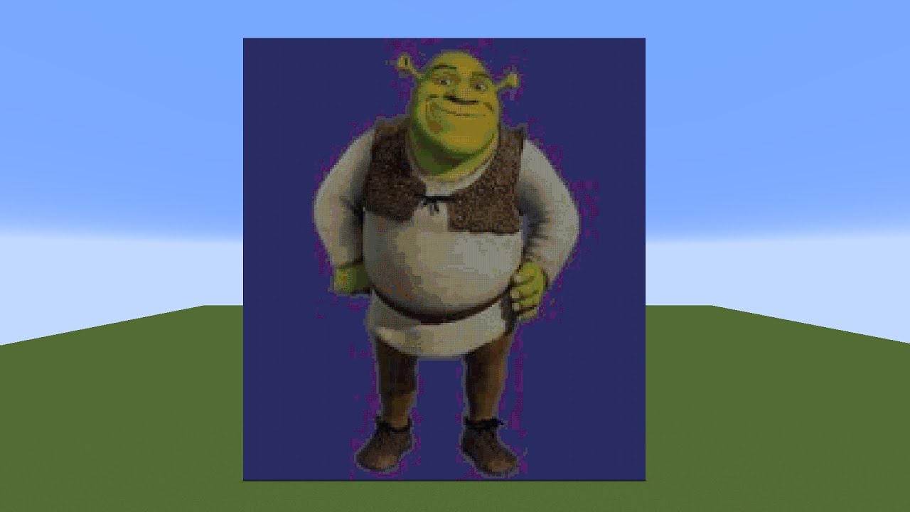 Shrek Pixel Art in Minecraft #Shorts - Minecraft videos