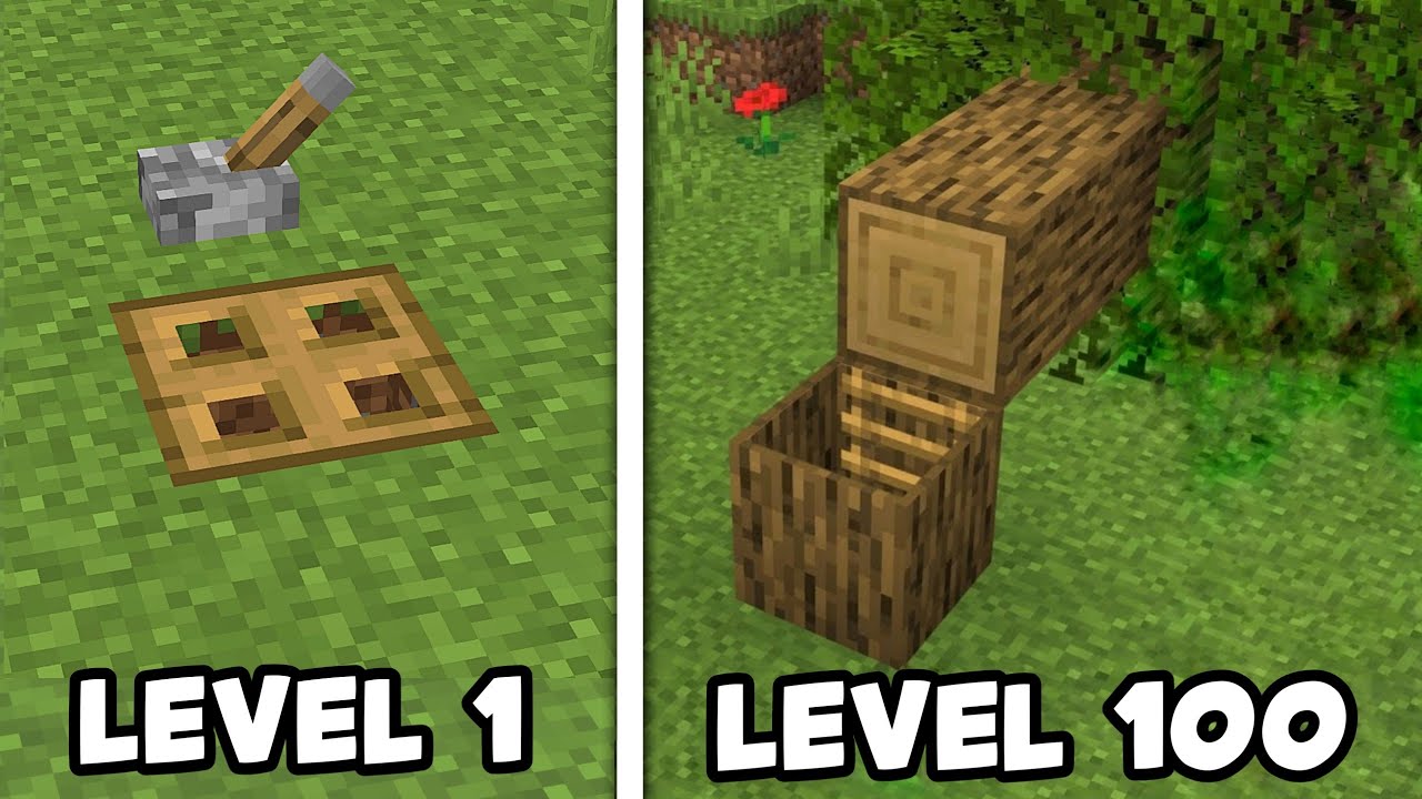 Testing Minecraft Secret Bases from Level 1 to Level 100 - Minecraft videos Testing Minecraft Secret Bases from Level 1 to Level 100 - Minecraft videos