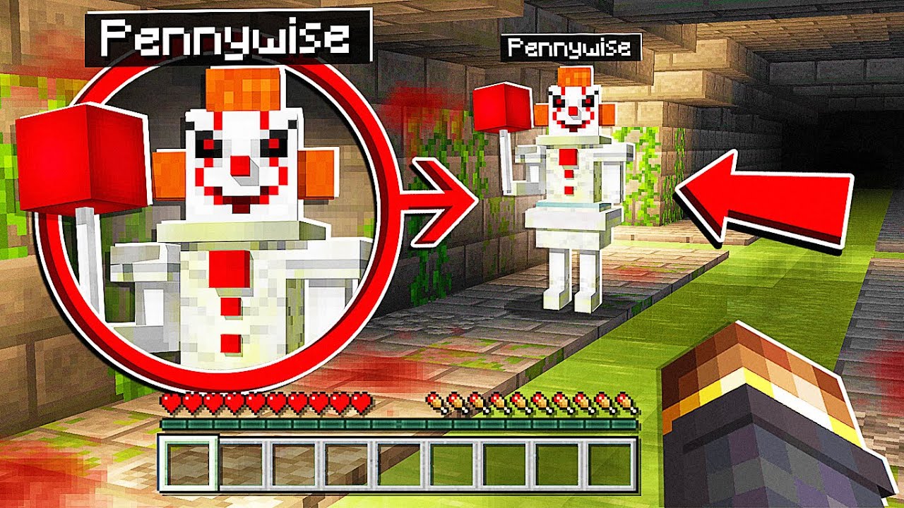 When you see this SCARY CLOWN in Minecraft, RUN AWAY! - Minecraft videos