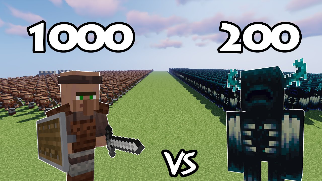 1000 Guard Villagers Vs 200 Wardens | Minecraft - Minecraft videos