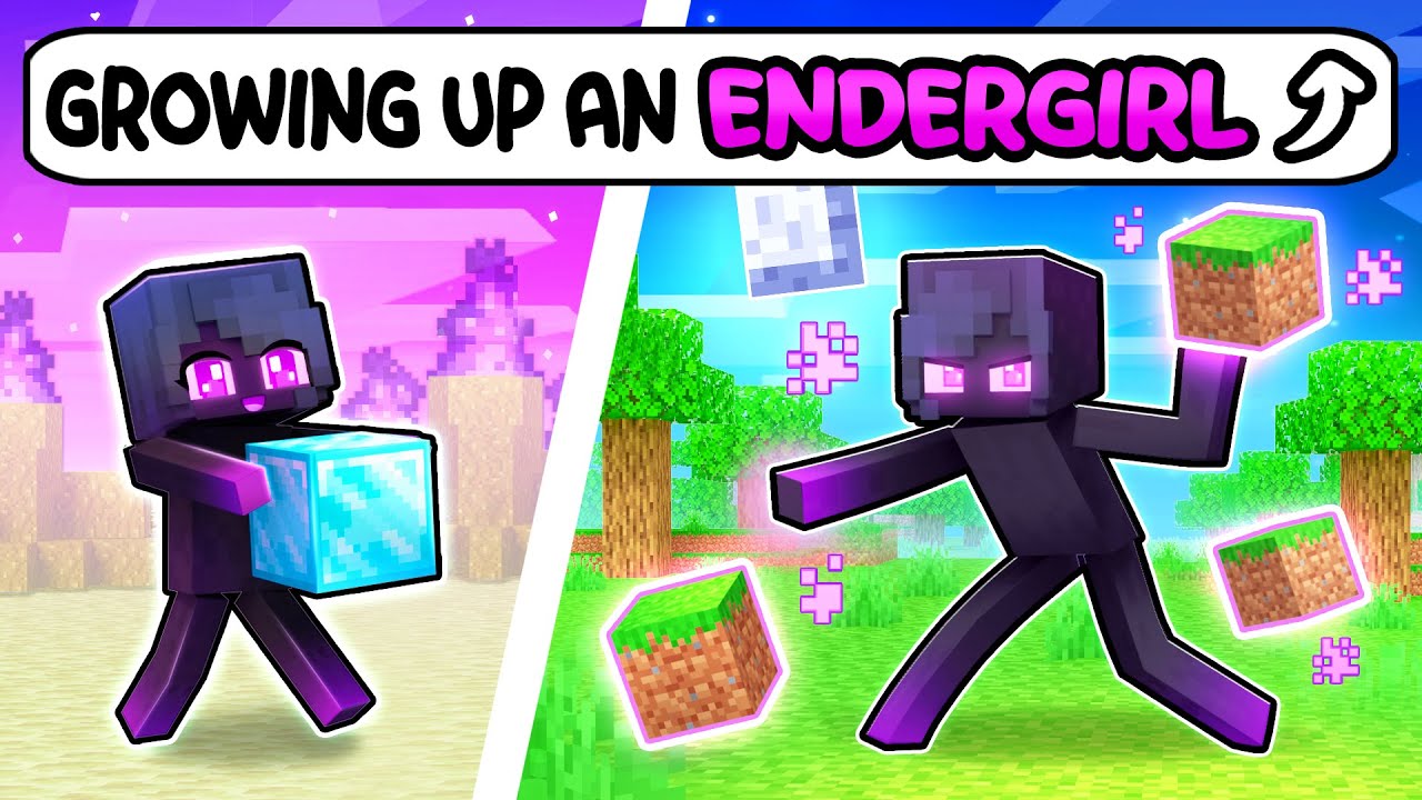 Growing Up An ENDERGIRL In Minecraft! - Minecraft videos