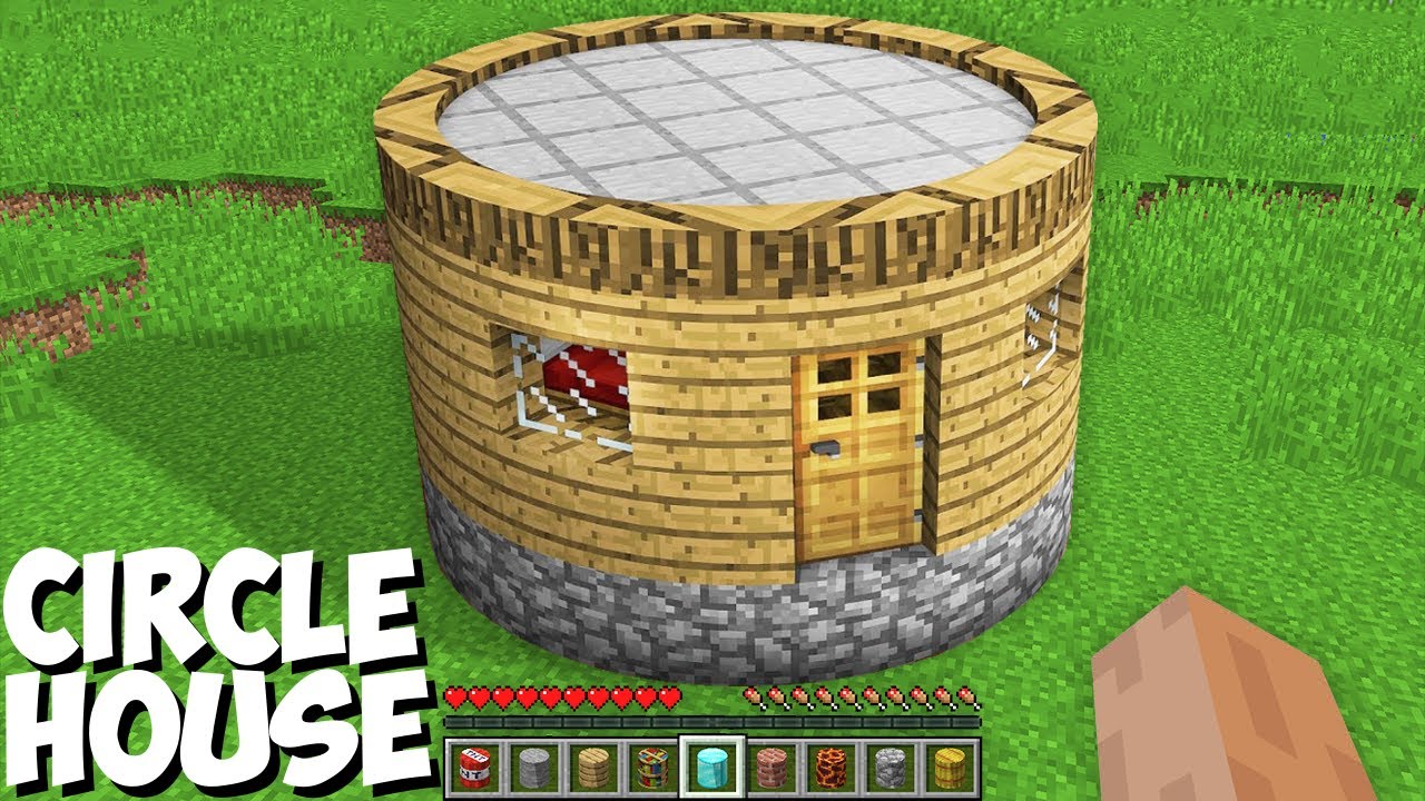 How to build BEST CIRCLE HOUSE in Minecraft ? ! WHAT INSIDE STRANGE ...