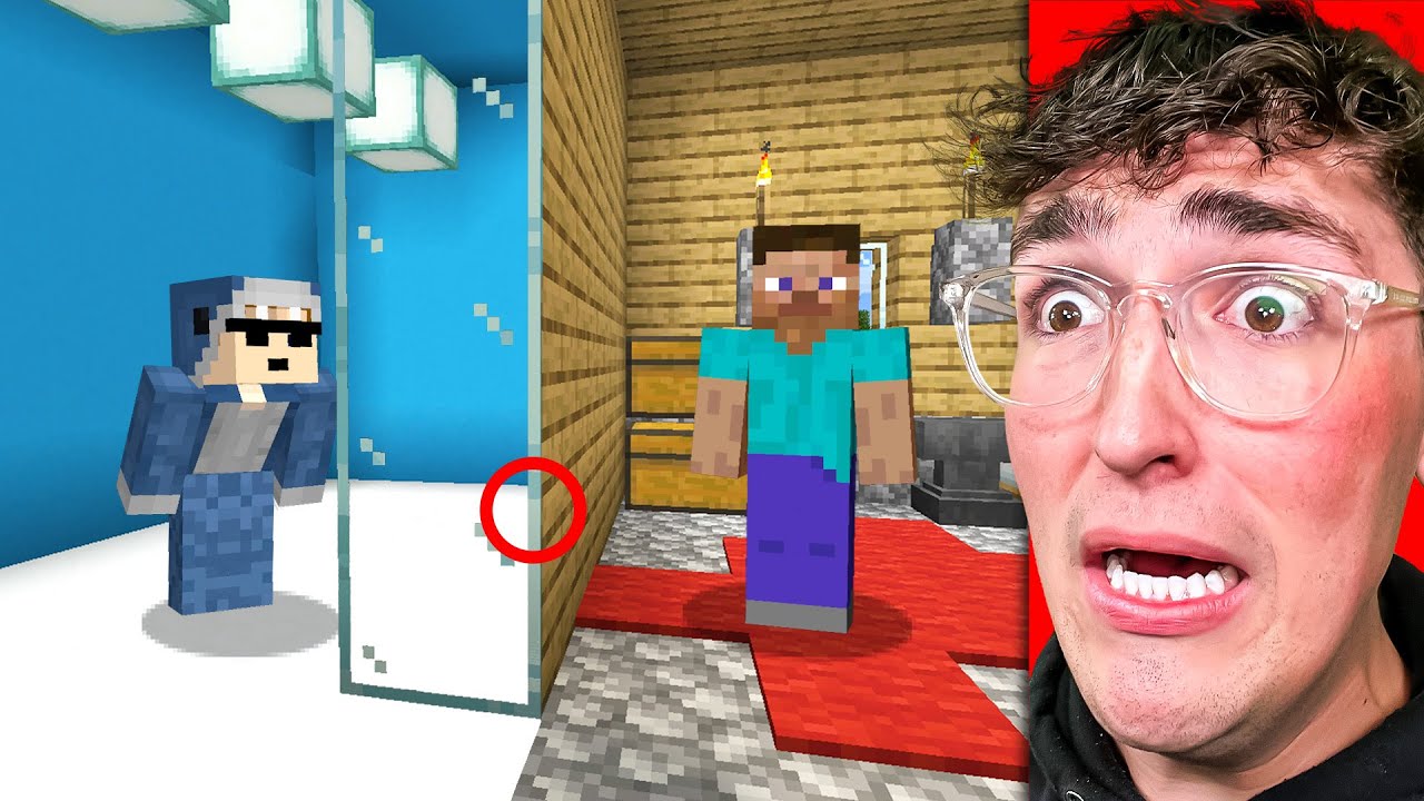 I Fooled My Friend using ONE WAY Glass in Minecraft - Minecraft videos