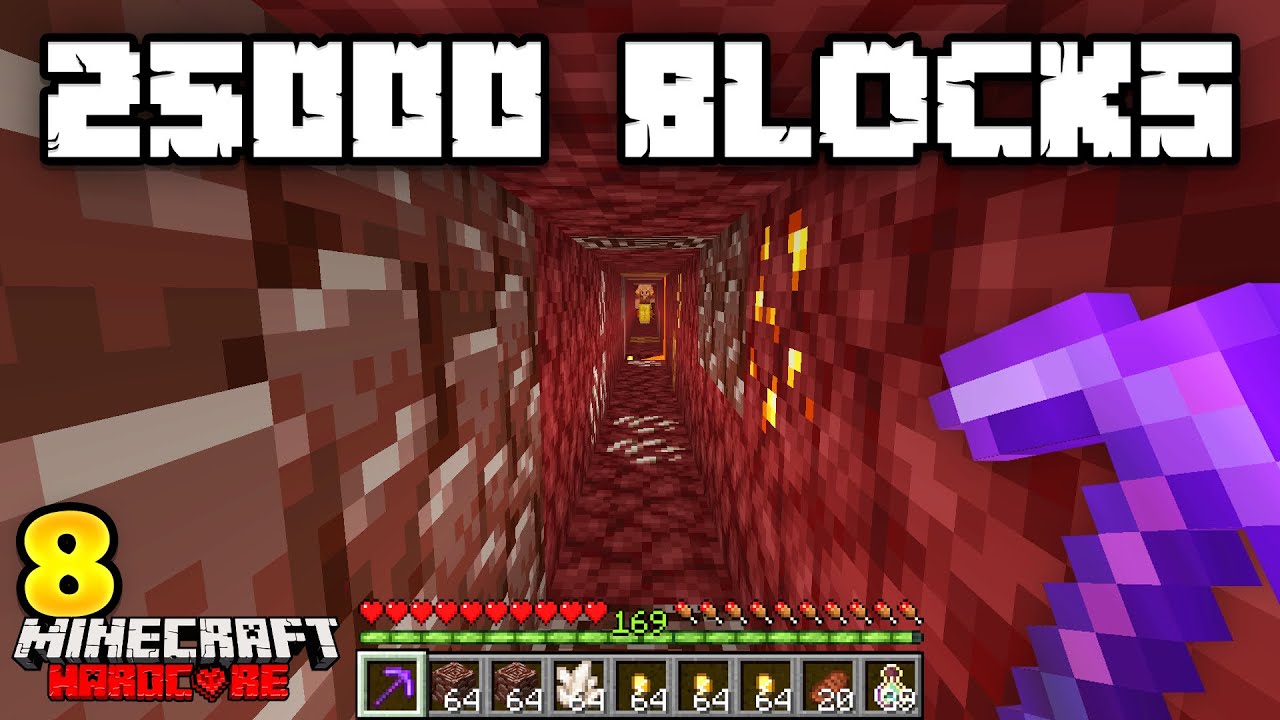 I Mined 25,000 Blocks in a Straight Line in Minecraft 1.19 Hardcore ...