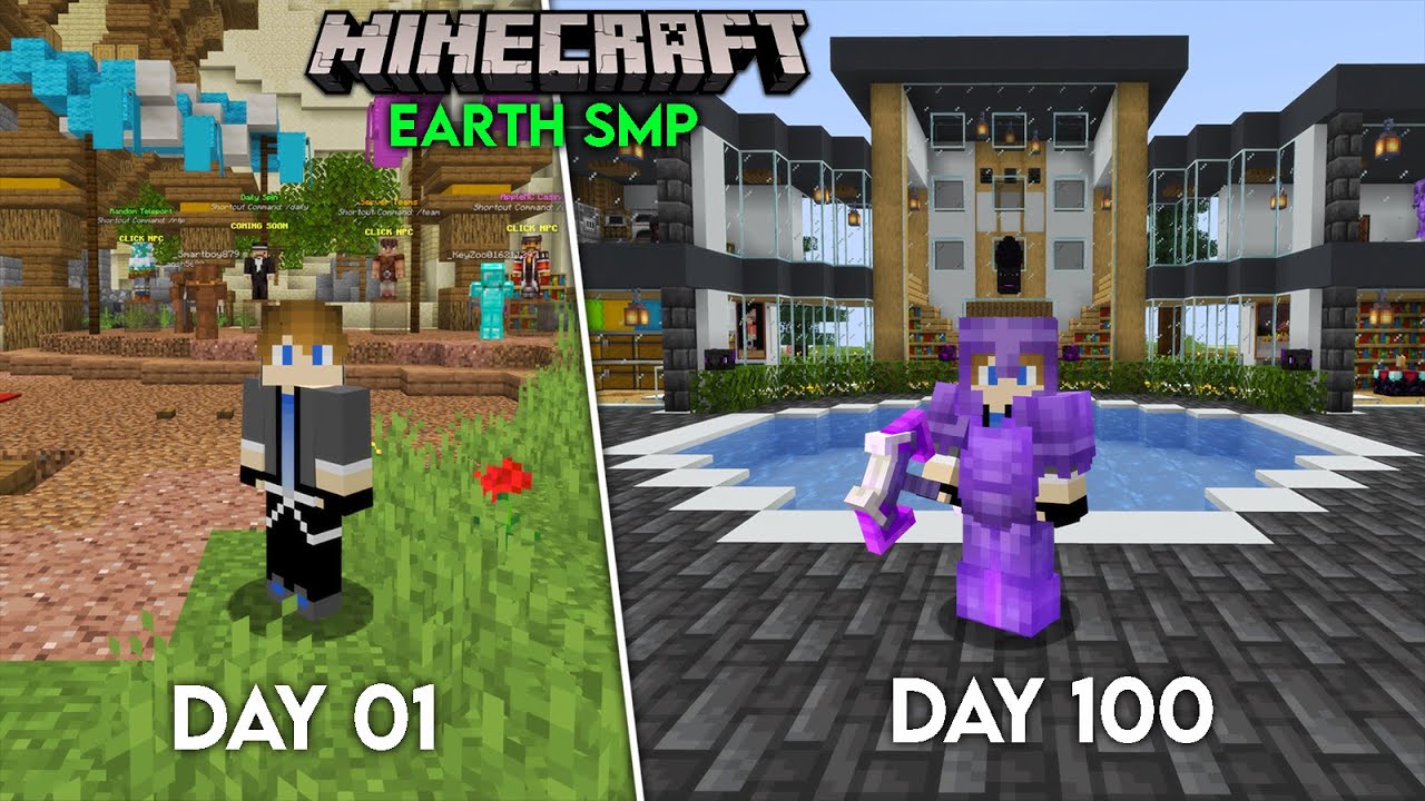 I Survived 100 Days In Earth SMP In Minecraft ( HINDI ) - Minecraft videos