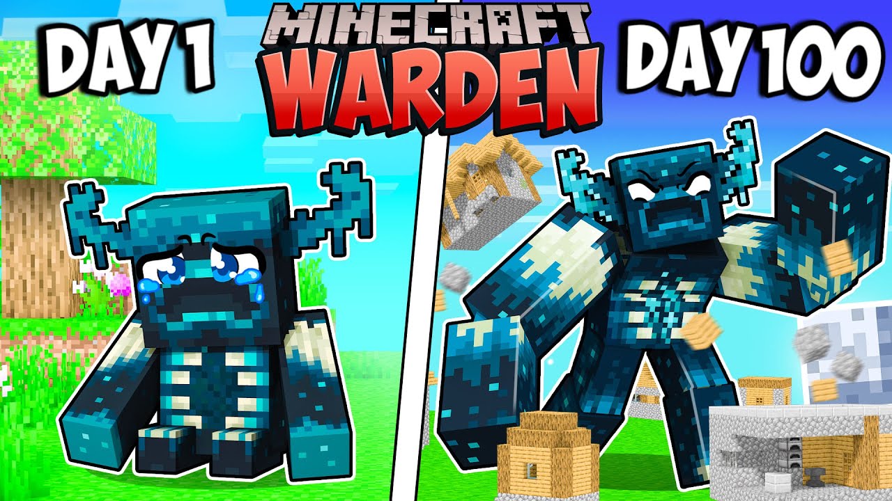 I Survived 100 Days as a WARDEN in Minecraft - Minecraft videos