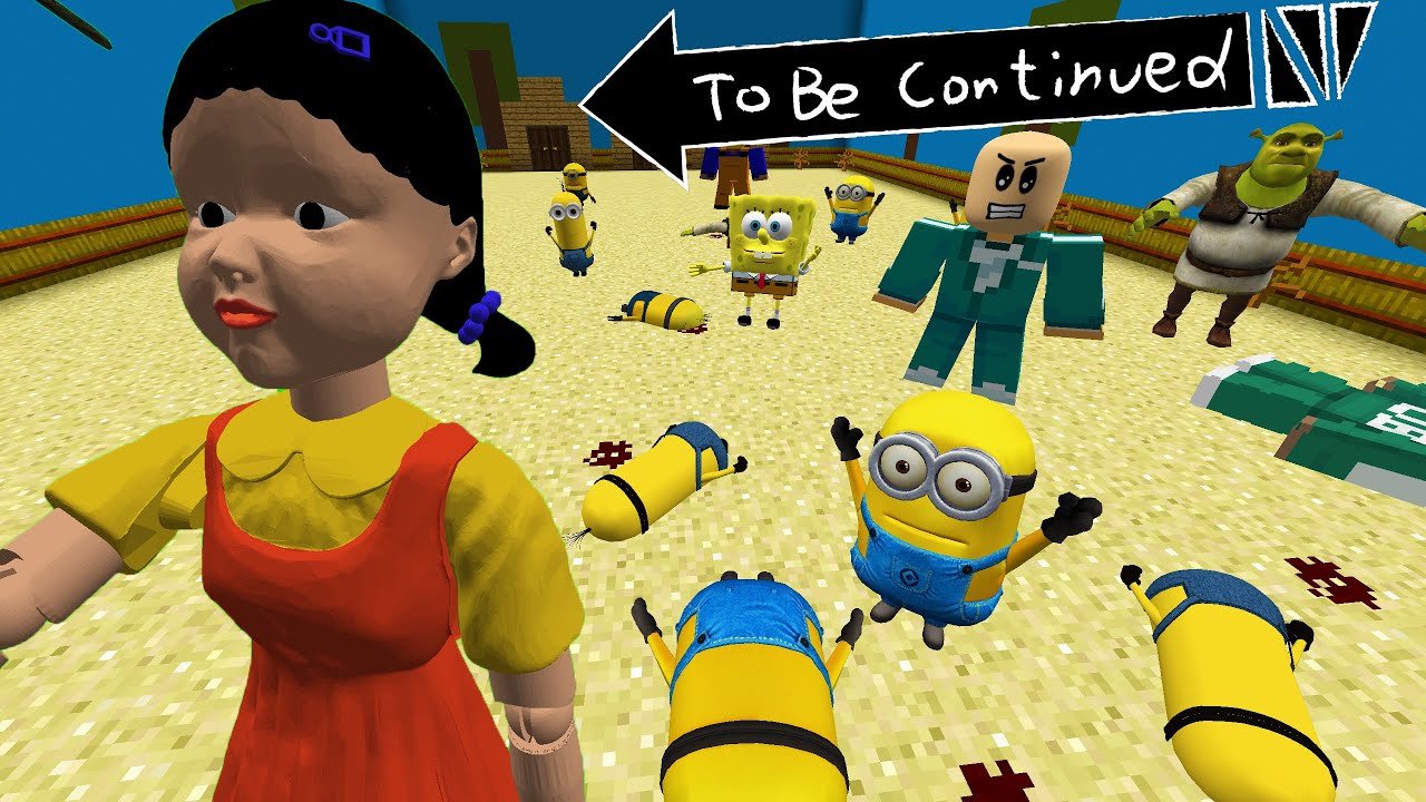 MINIONS PLAYING the SQUID GAME in GREEN LIGHT, RED LIGHT IN MINECRAFT ...