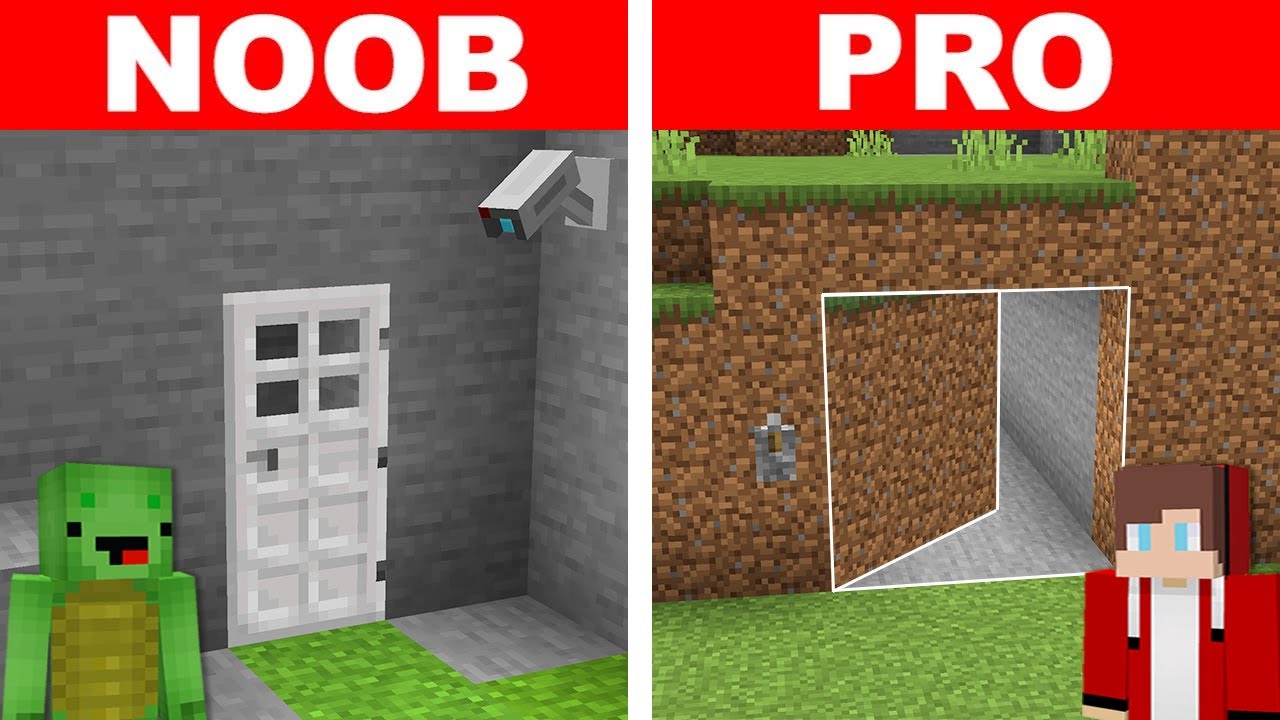 Maizen - NOOB vs PRO Hide Security Base in Minecraft Mizen Mazien Cakeman Hypercow JJ and Mikey ...