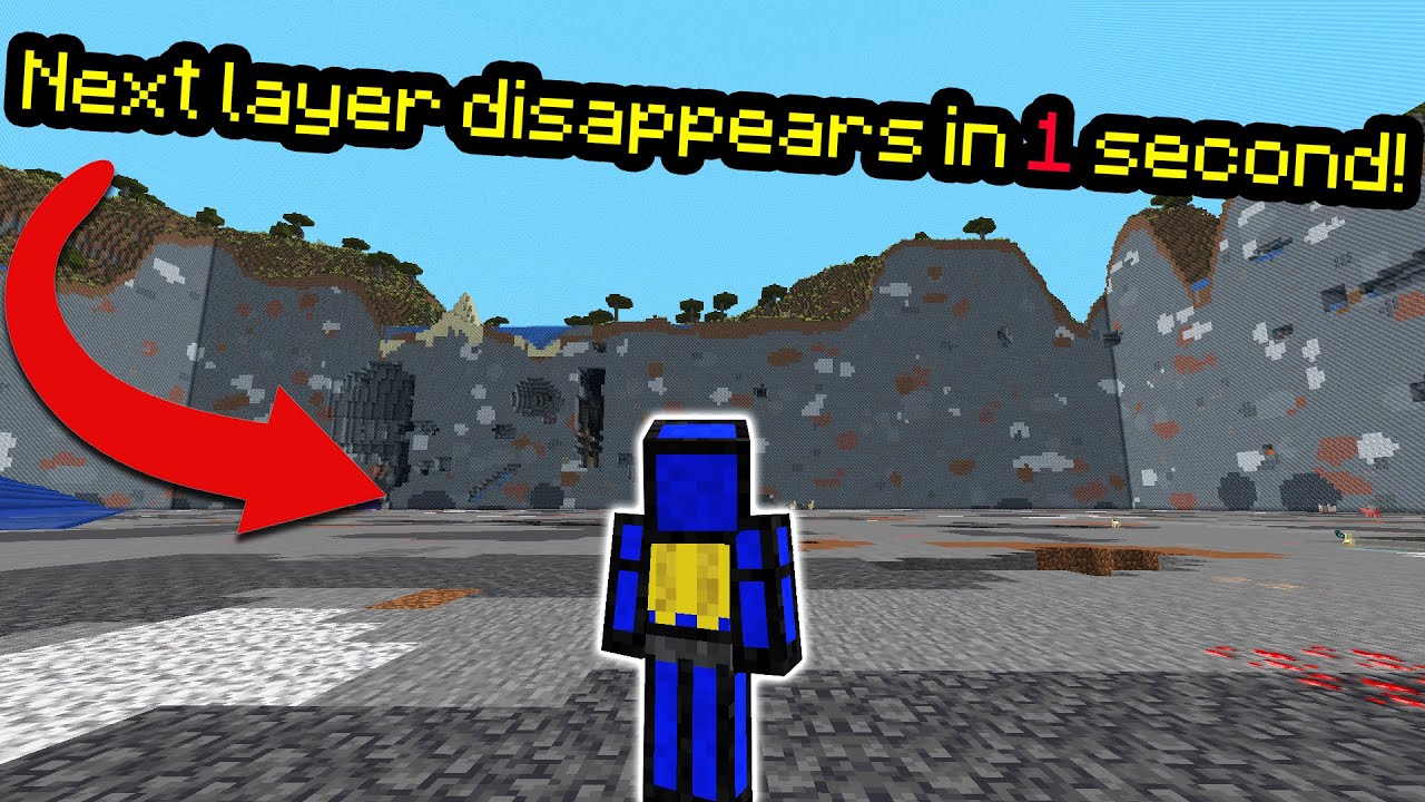 Minecraft, But A New Layer Disappears Every Second... - Minecraft videos
