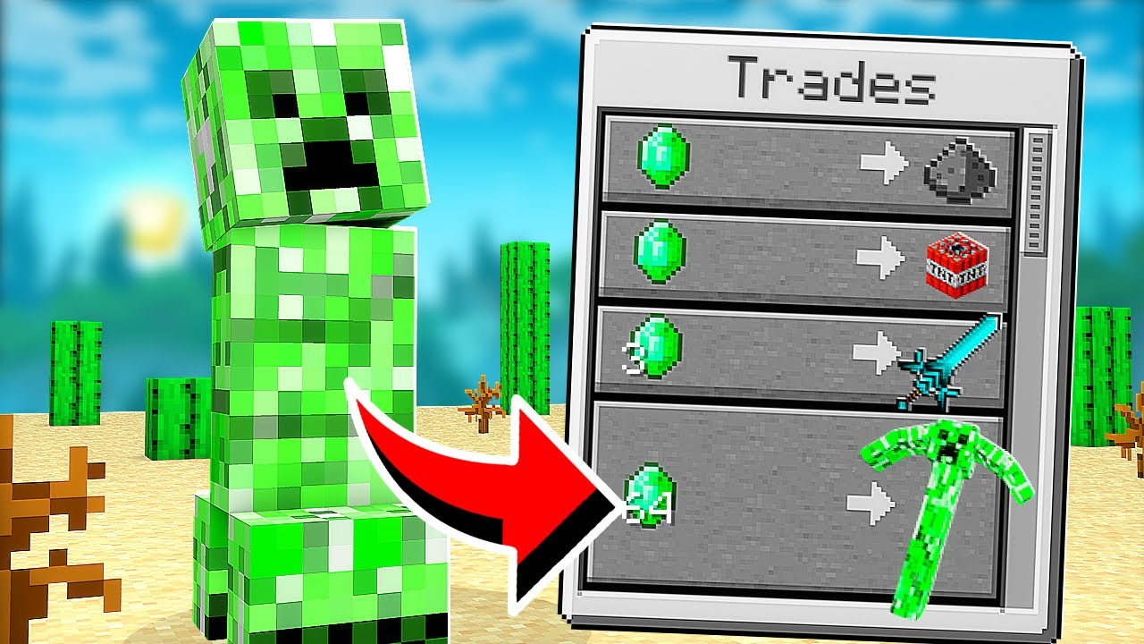 Minecraft But Mob Trade Custom OP ITEMS! - Minecraft videos