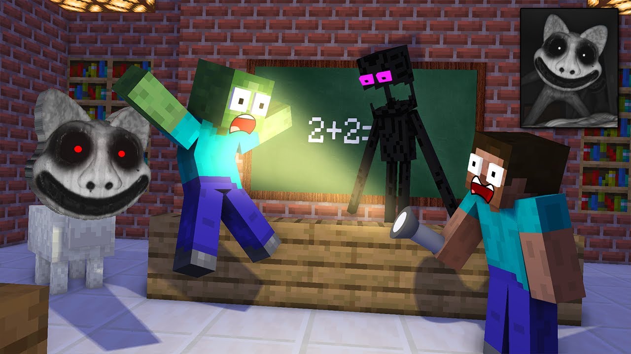 Monster School : BABY MONSTERS SMILE CAT HORROR CHALLENGE - Minecraft ...