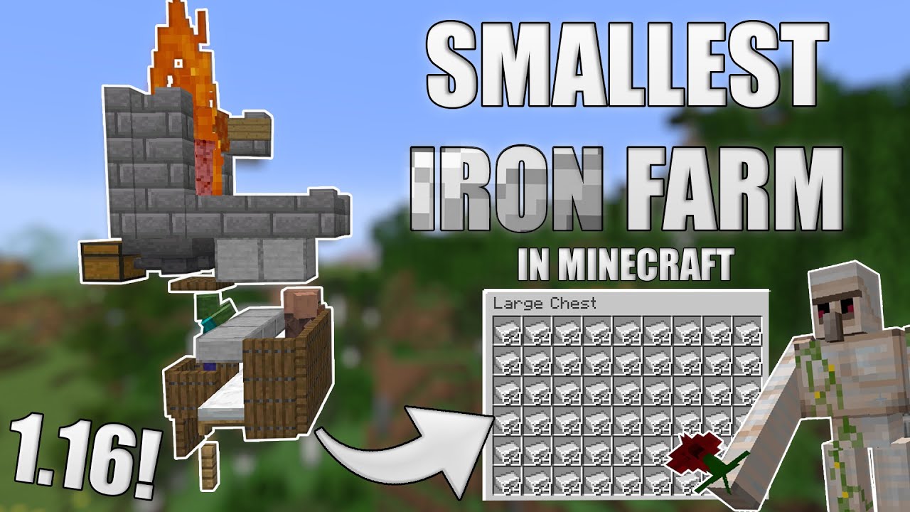 Most Easy And Smallest IRON FARM In MINECRAFT 1.16! - Minecraft videos